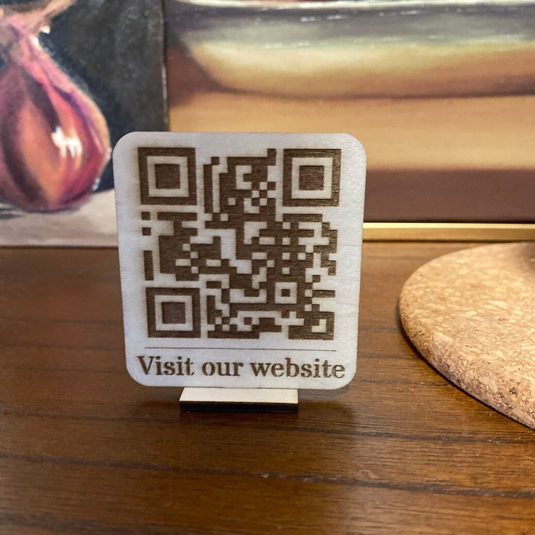 Personalized Wood QR Code: Engraved Sign | Your Website Link & Custom ...