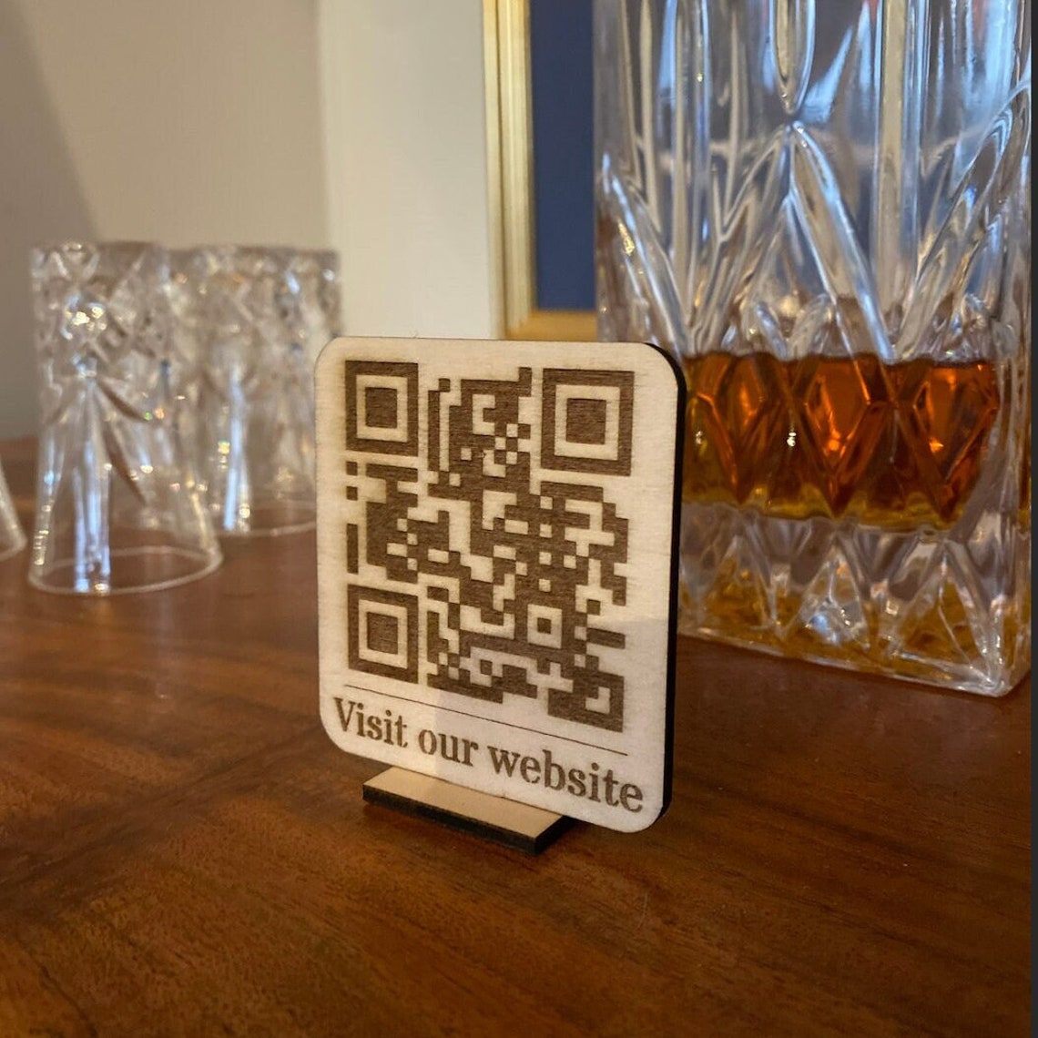 Personalized Wood QR Code: Engraved Sign | Your Website Link & Custom ...