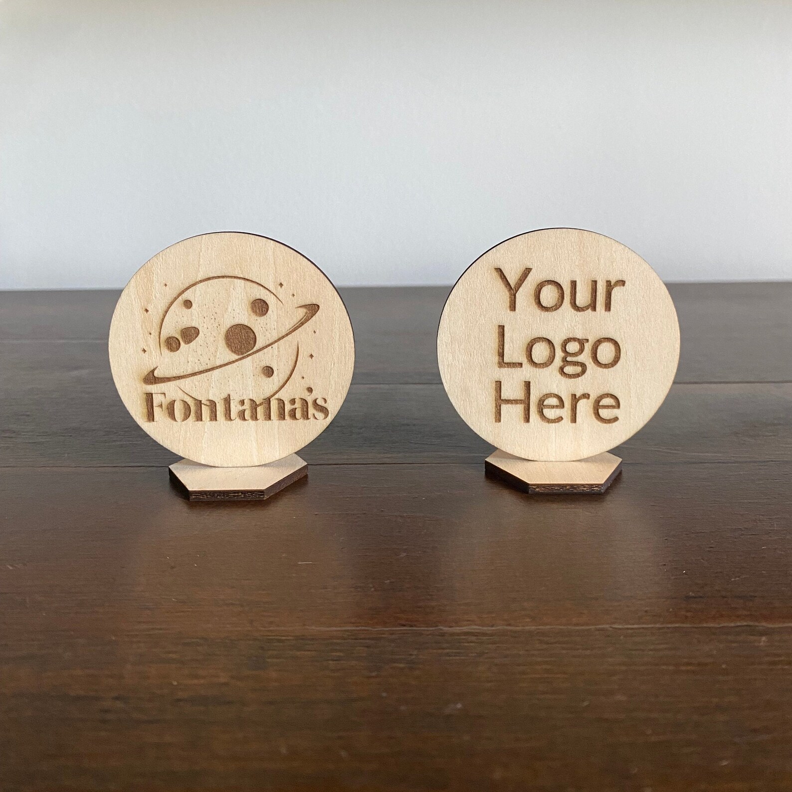 Custom Engraved Wooden Tokens With QR Code and Logo for Your Business ...