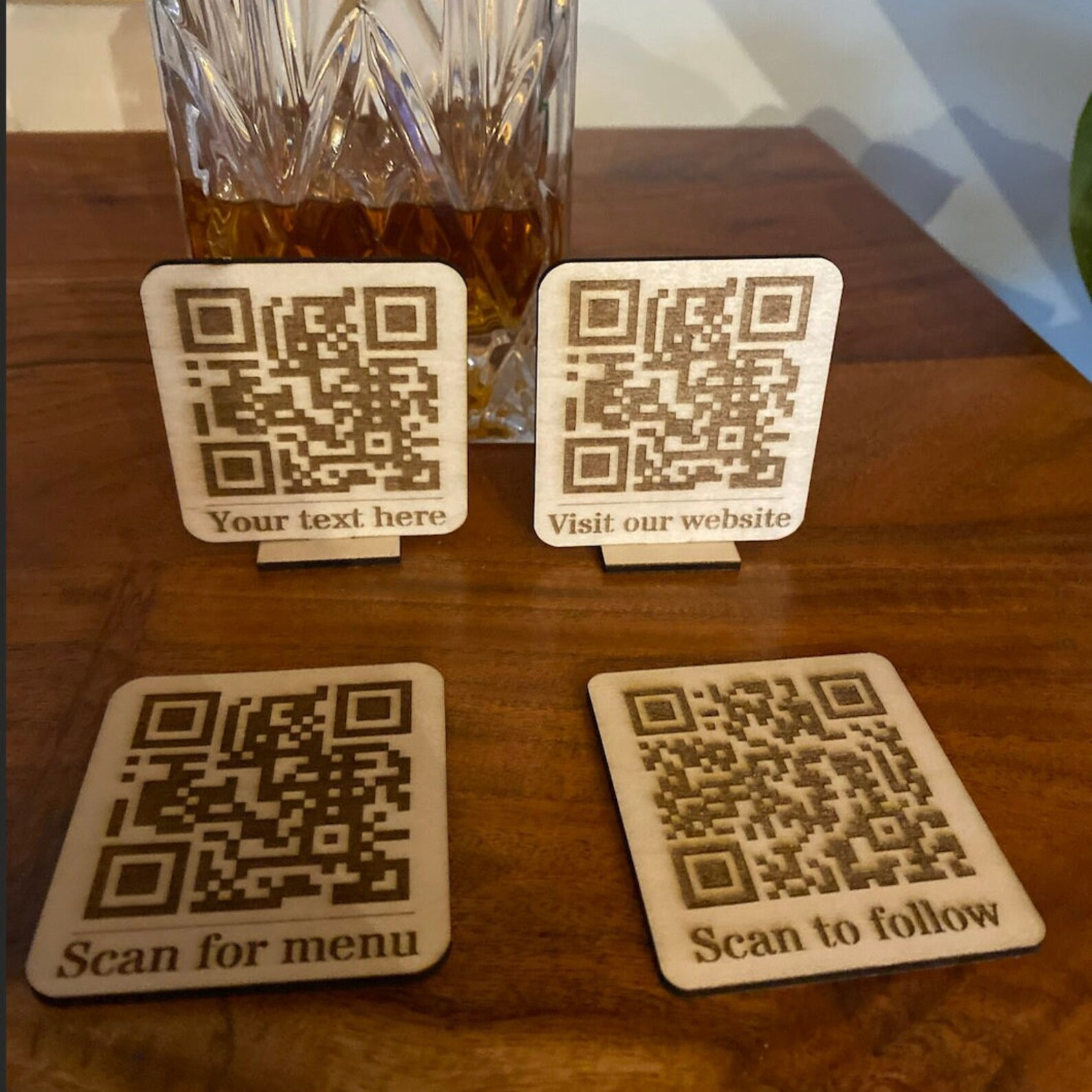 Personalized Wood QR Code: Engraved Sign | Your Website Link & Custom ...