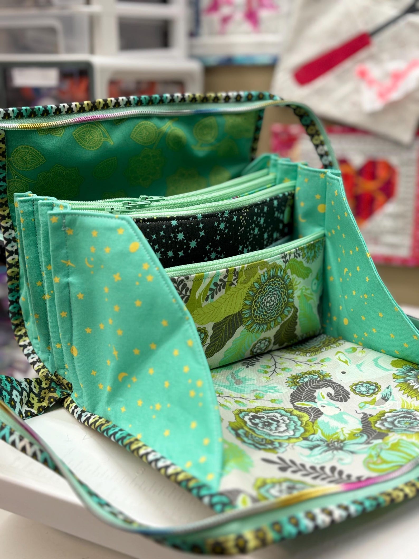Bionic Gear Bag Featuring Tula Pink Fabrics – Large Sewing Organizer ...