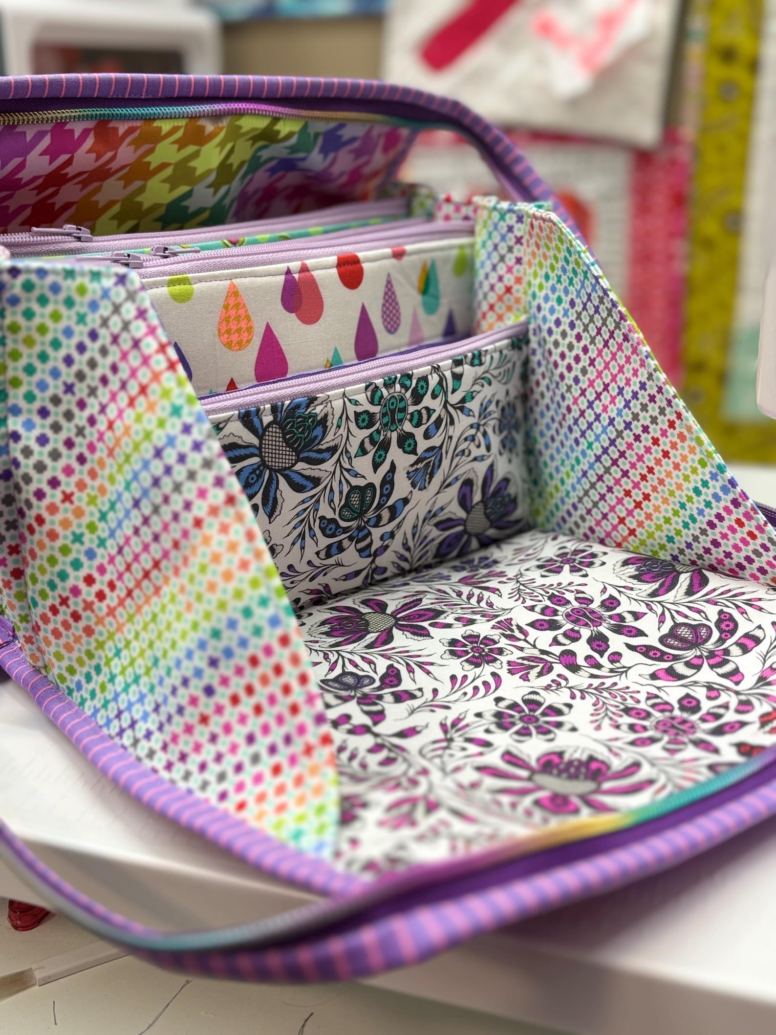Bionic Gear Bag Featuring Tula Pink Fabrics – Large Sewing Organizer ...