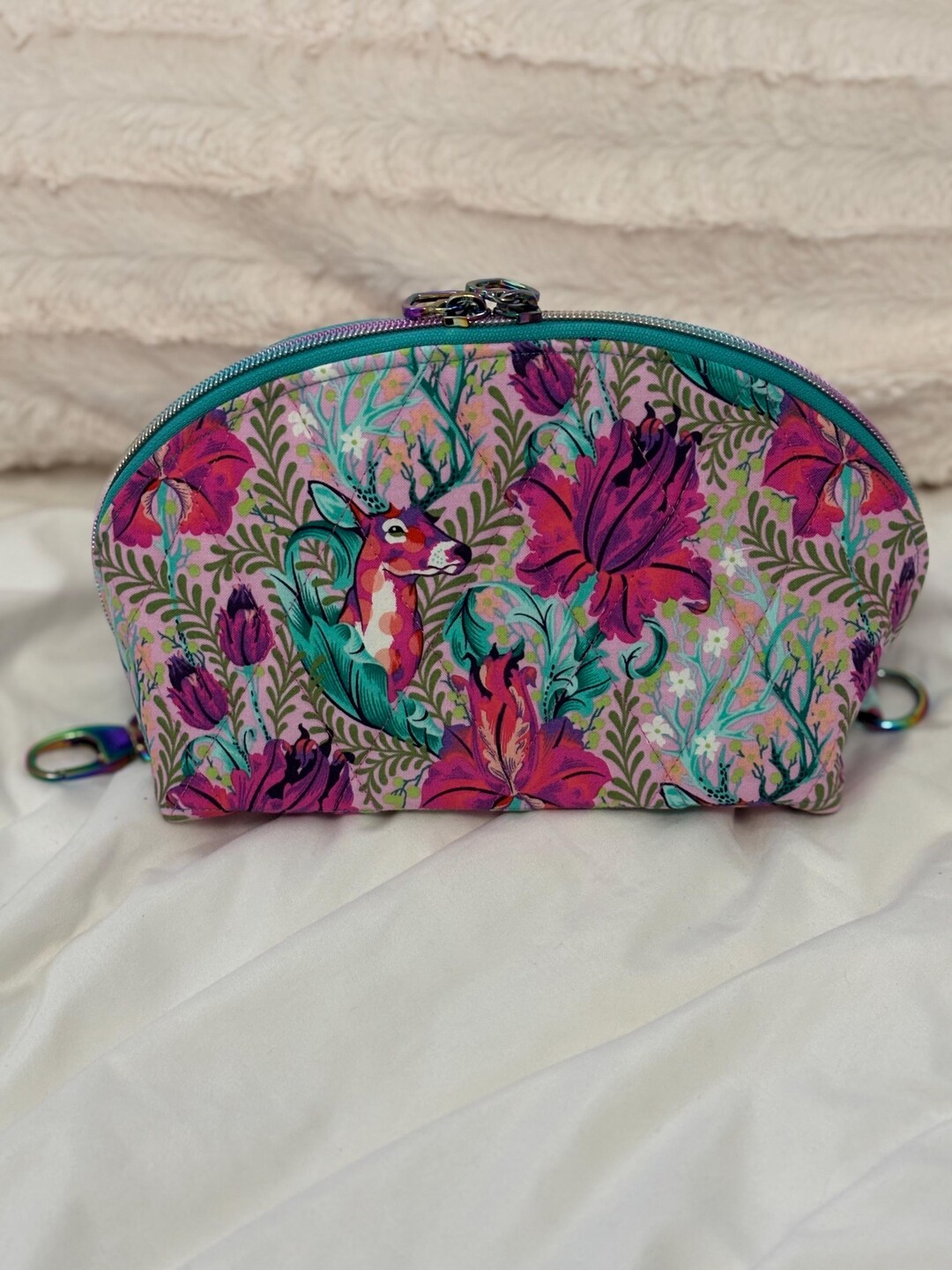 Large Clam up Toiletry Bag Featuring Tula Pink Fabrics - Etsy