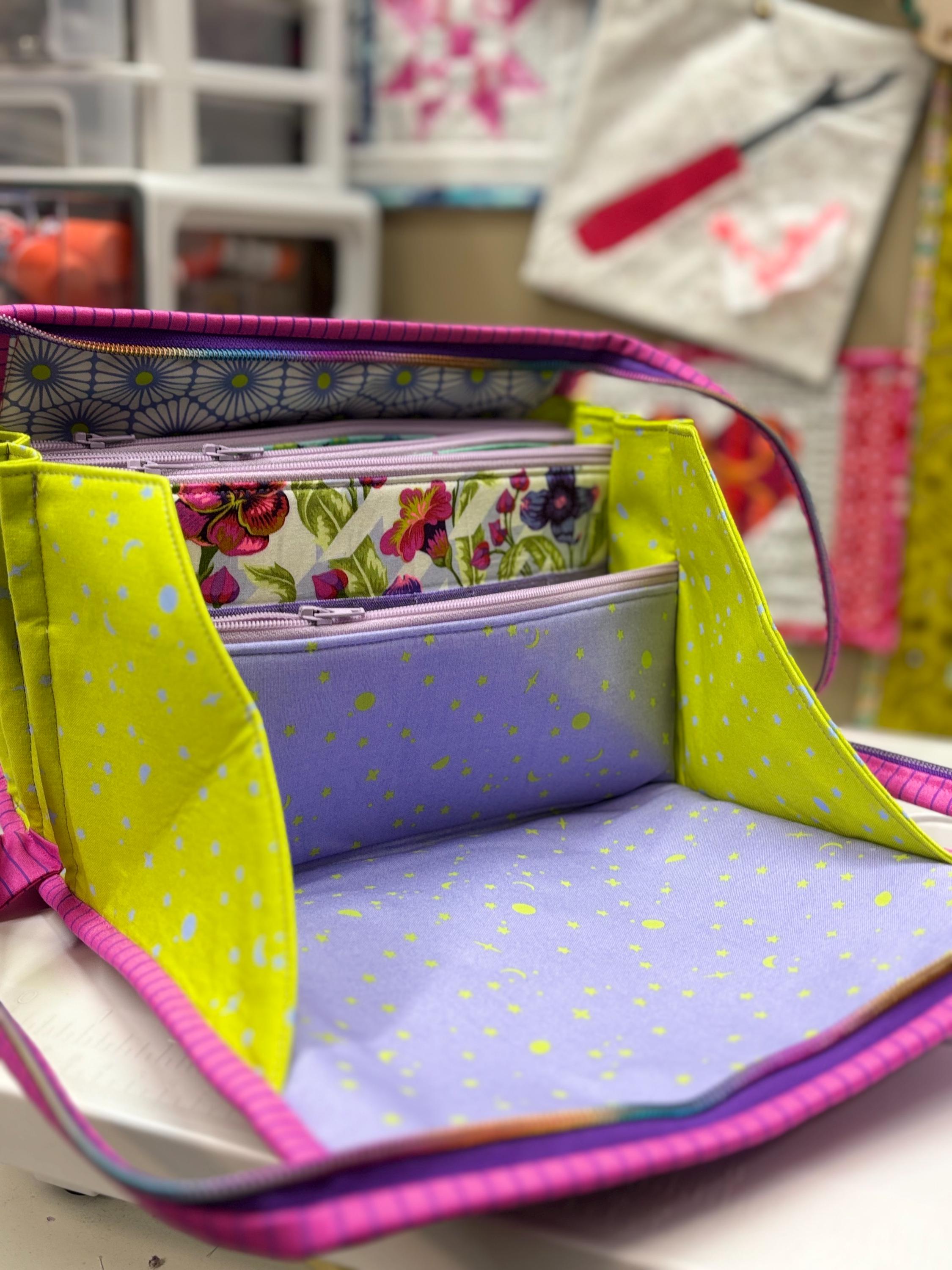 Bionic Gear Bag Featuring Tula Pink Fabrics – Large Sewing Organizer ...
