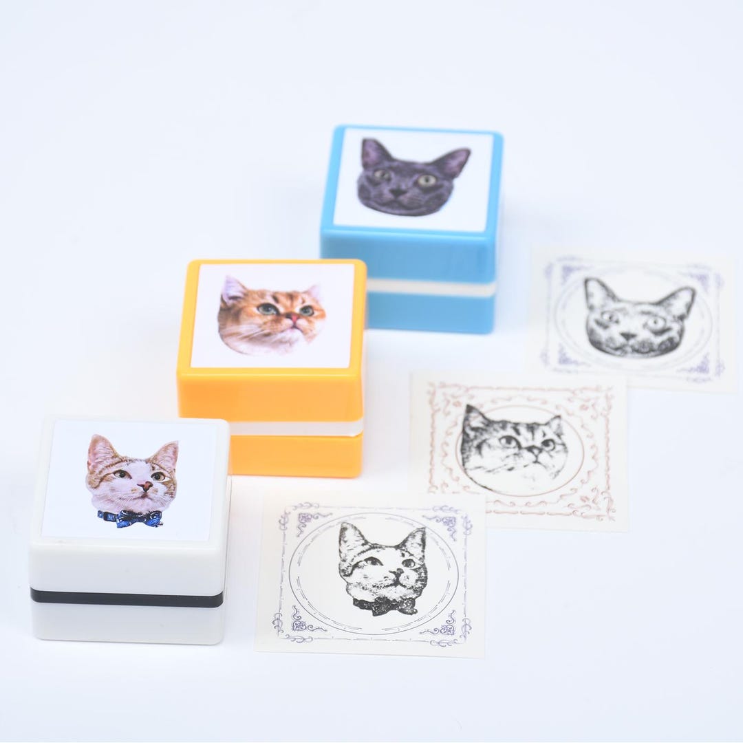 Custom Pet Portrait Stamp: Personalized Dog & Cat Stamp (3x3cm) - Etsy