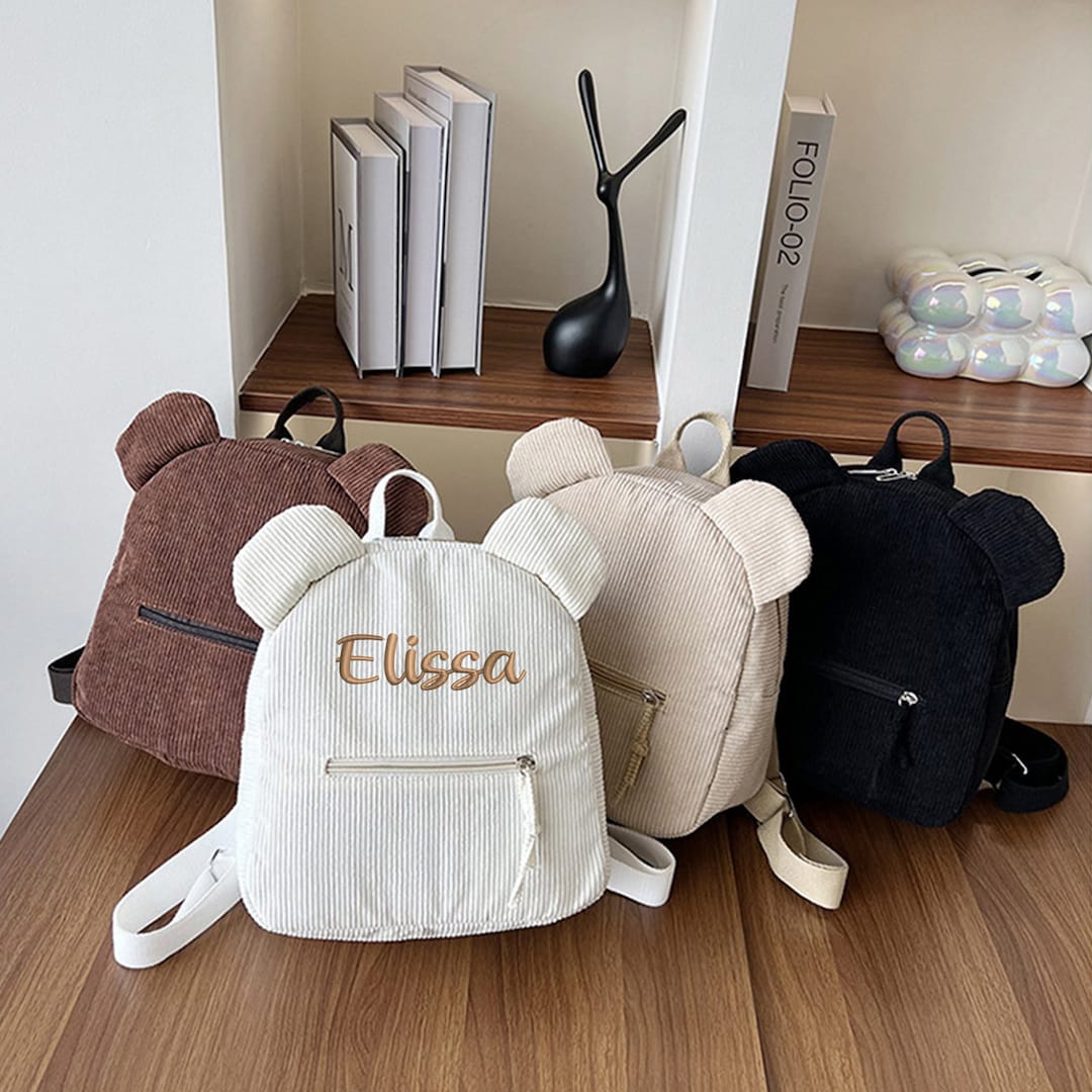 Custom Teddy Bear Backpack Embroidered Name Kids School Backpack ...