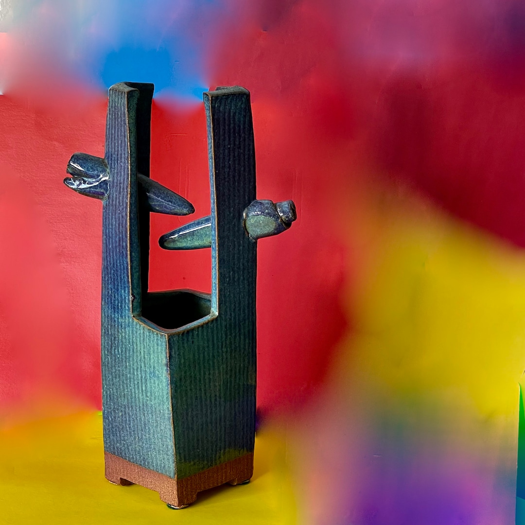 Vintage Large Mid Century Modern Abstract Art Pottery - Etsy