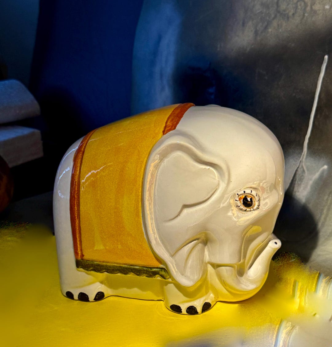 A Bold Large Decorative Vintage Ceramic Elephant by Bellini Italy in ...