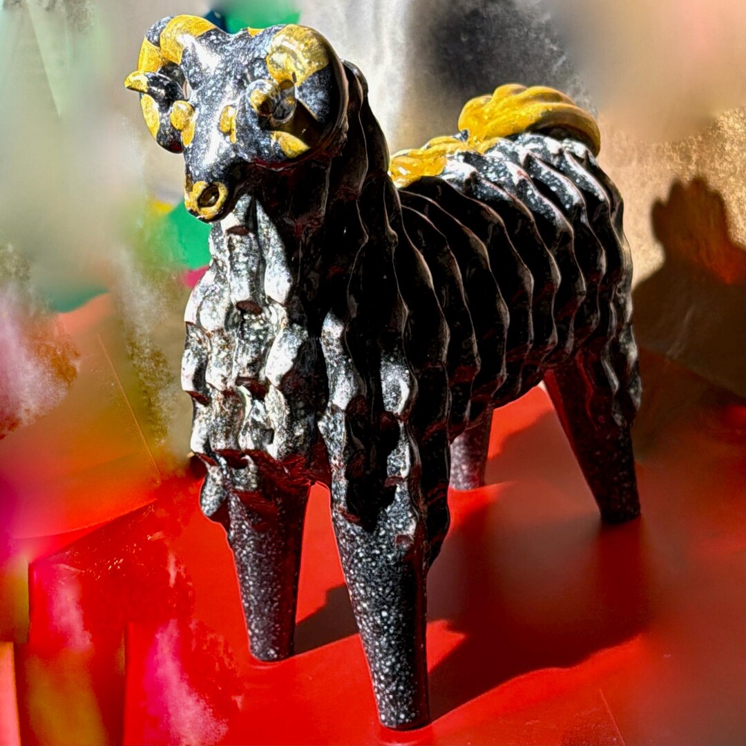 A Large Vintage Decorative Ram Design Miguel Duran Loriga With Alfaraz ...