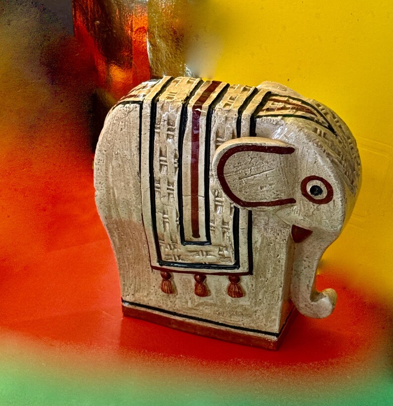 A Wonderful 1960's Large Ceramic Elephant(7 1/2" by 7 1/2" by 3 1/2 ...