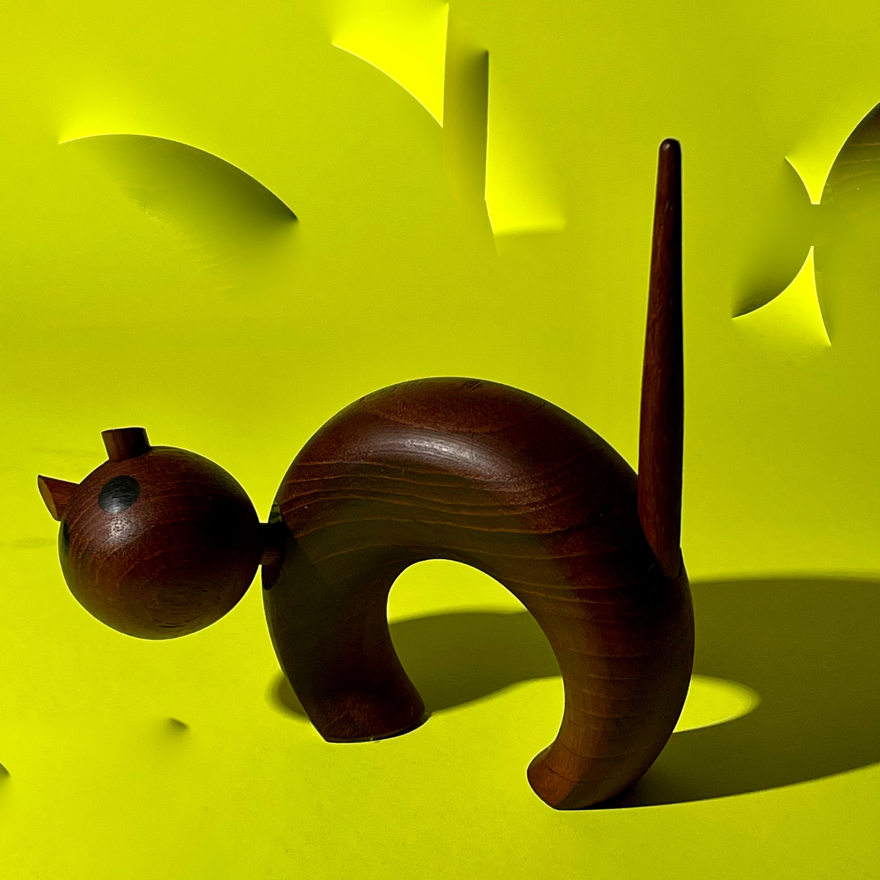 Vintage Signed Teak Cat Sculpture S & K Holboll Made in Denmark - Etsy