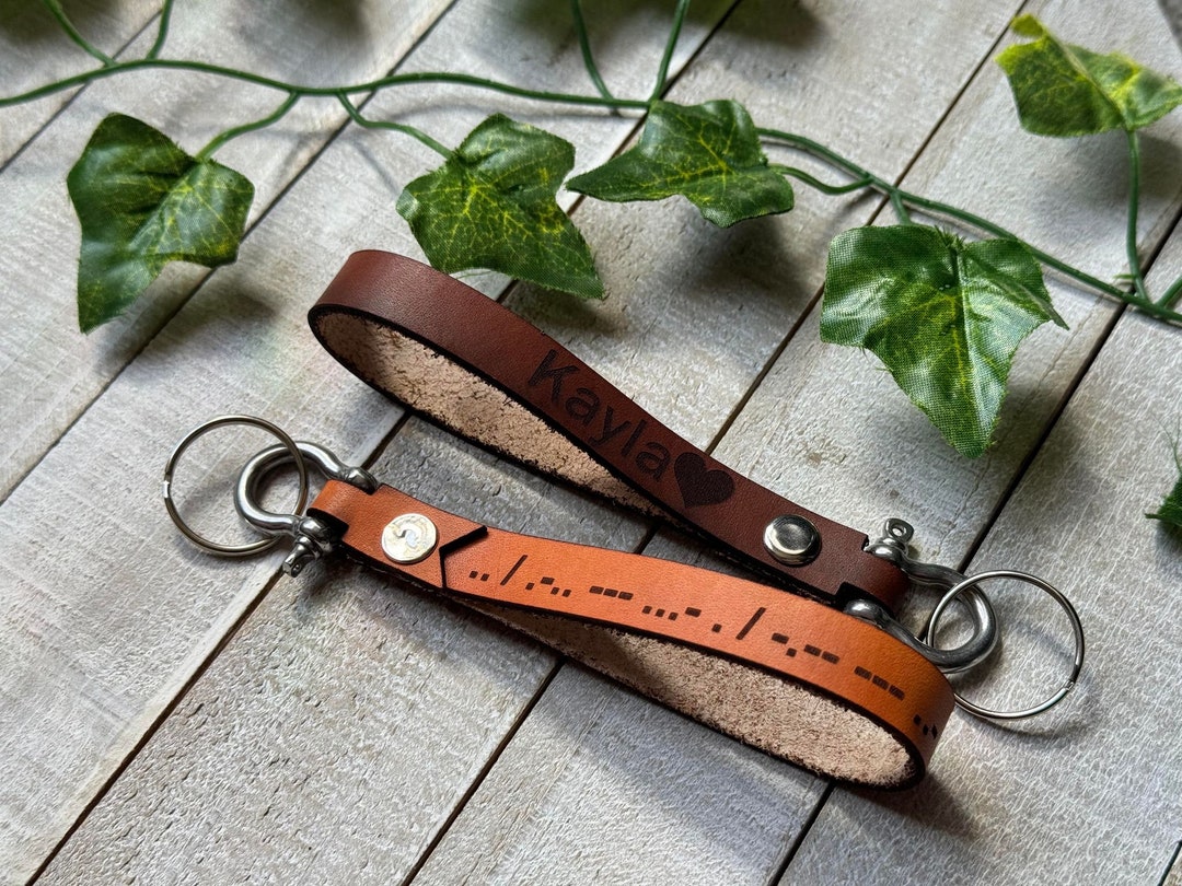Morse Code Keychain | Secret Message Code | Personalized Custom Leather ...