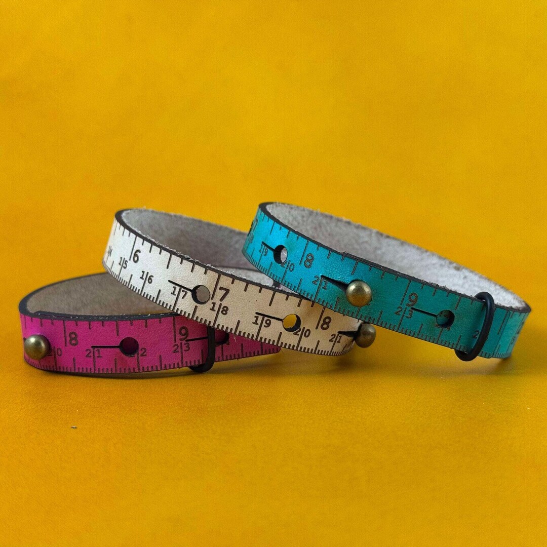 Leather Ruler Bracelet: Single or Double Wrap, Inside Engraving - Etsy