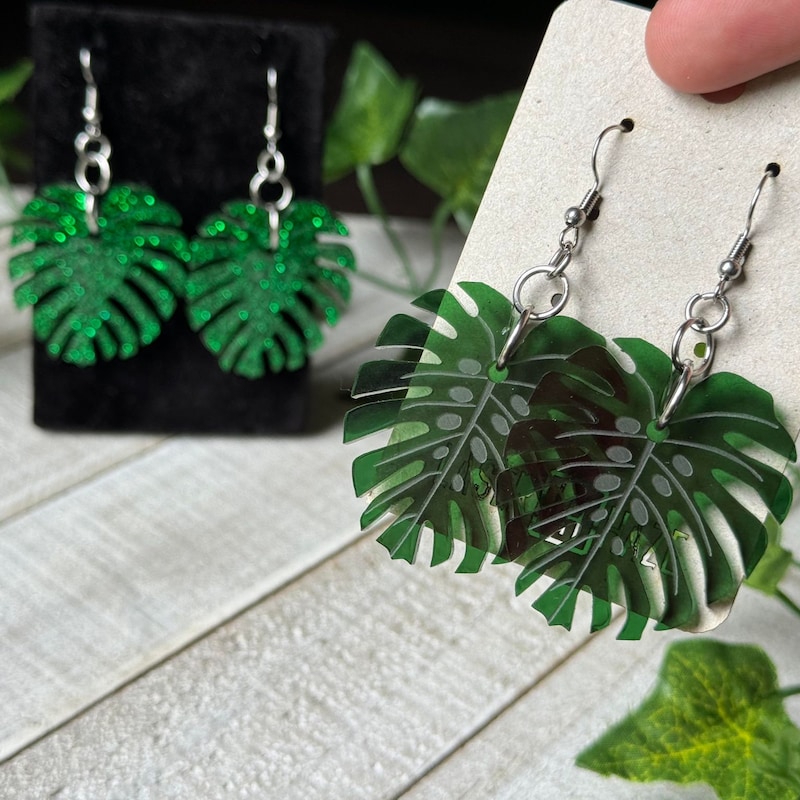 Monstera Earrings - Etsy