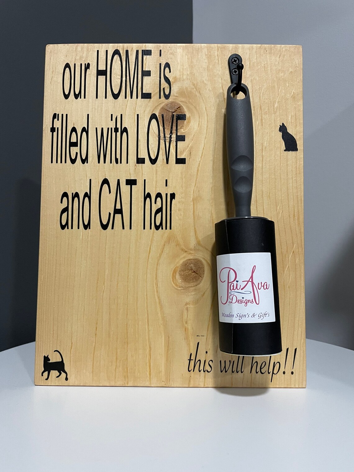 Lint Roller Holder Sign for Cats - Etsy