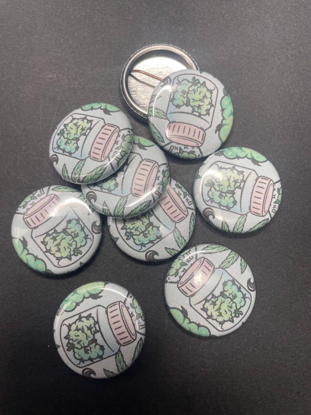 Cute Plant Jar Nugget Weed Bud Cannabis Mary Jane Pins Buttons Badges ...