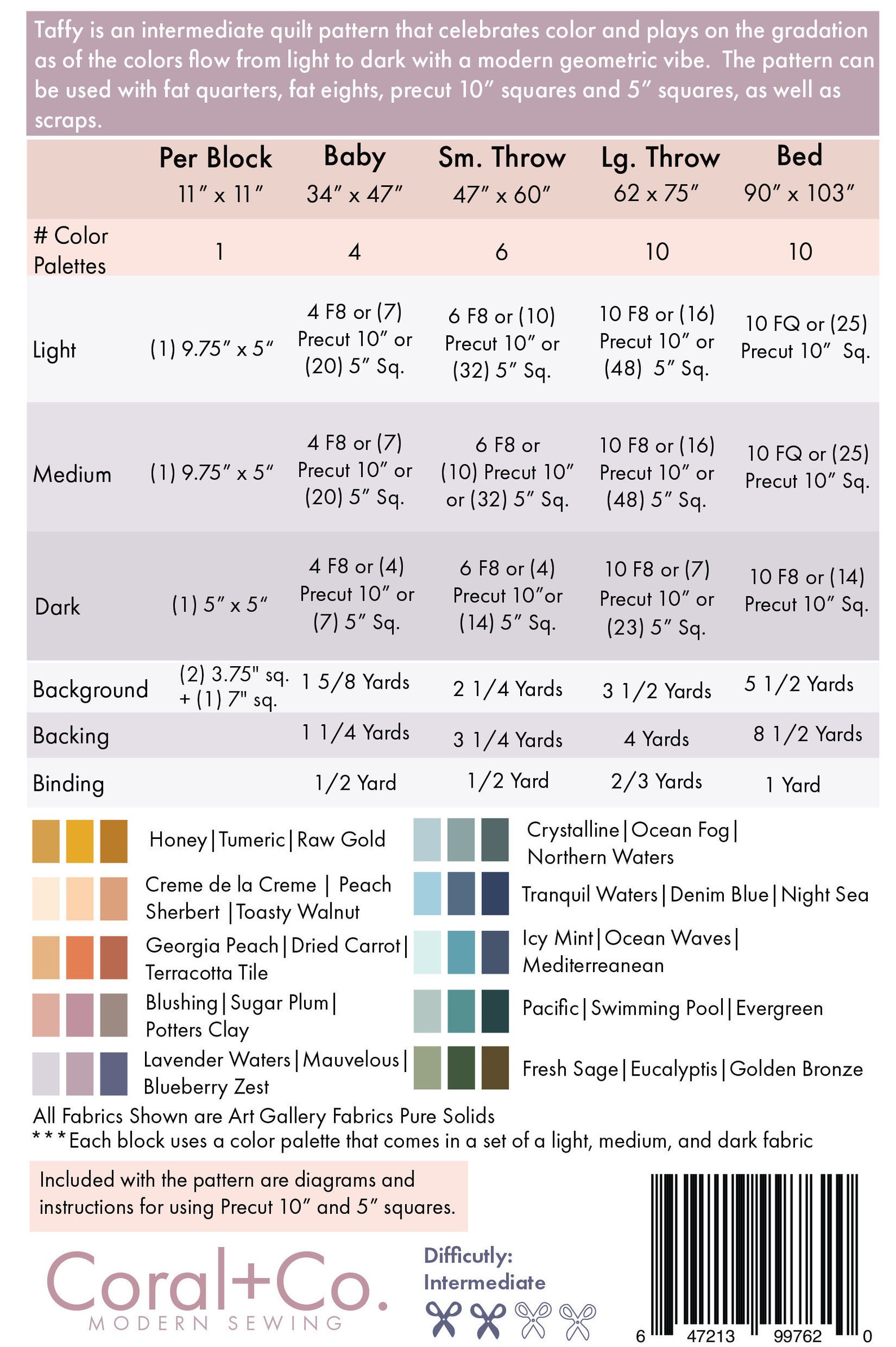 Modern Quilt Pattern Ombre Quilt Taffy Quilt Pattern PDF | Etsy