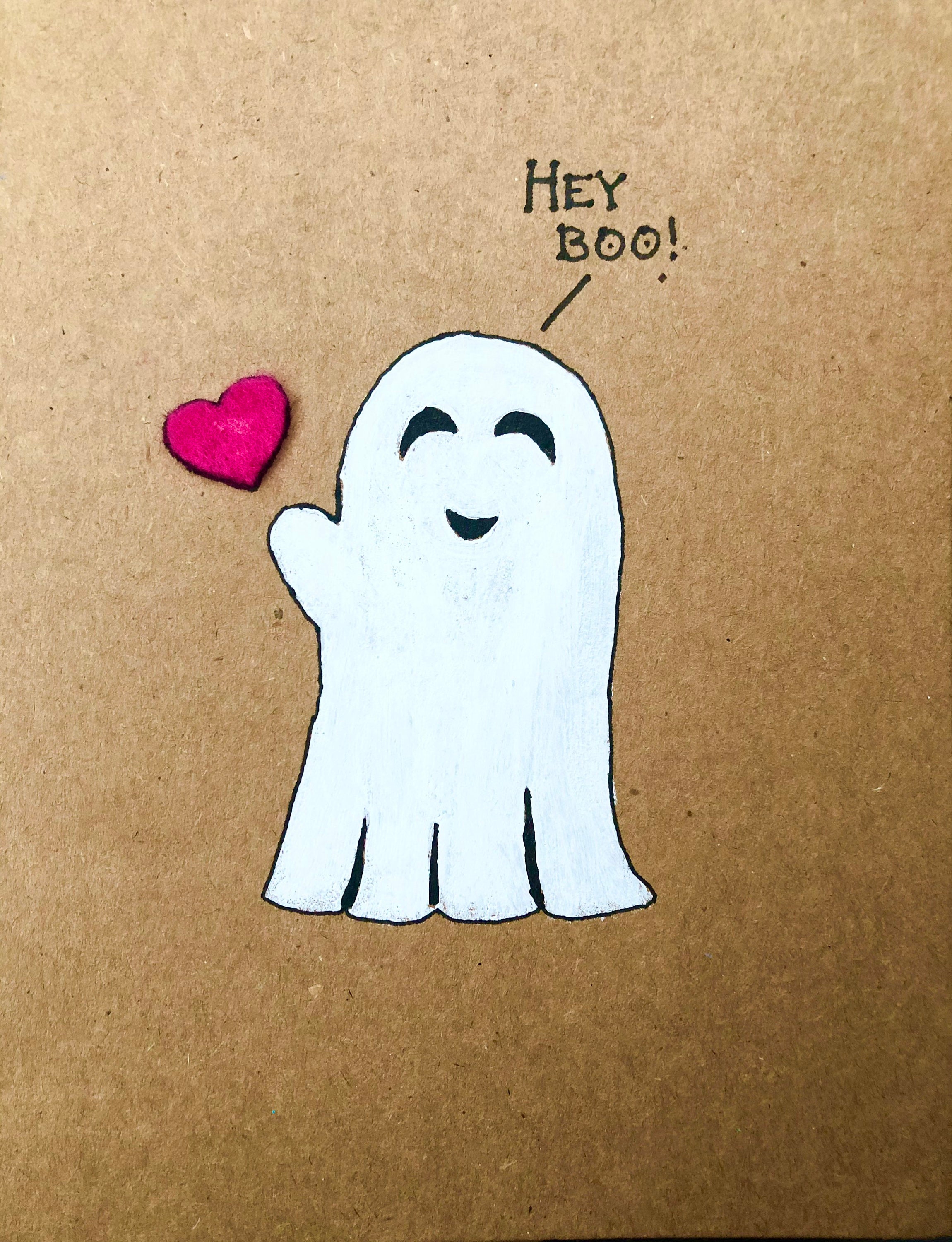 Hey Boo Greeting Card | Etsy