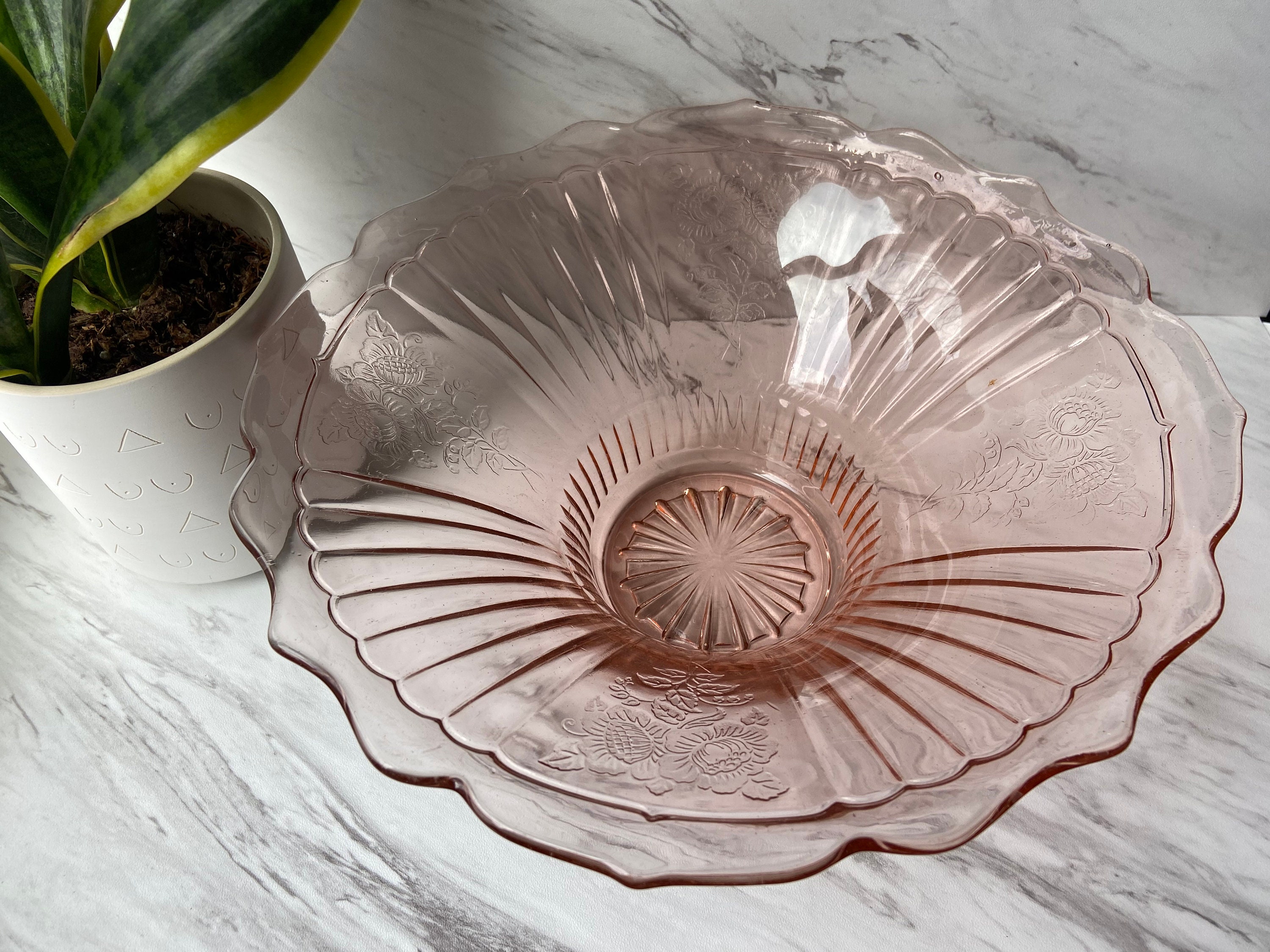 Mayfair Open Rose Scalloped Fruit Bowl - Etsy