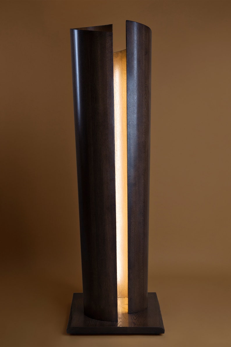 Solid Oak Sculptural Light Fixture - Etsy