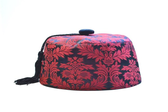 Wine Brocade Smoking Cap Multiple Colors Available - Etsy
