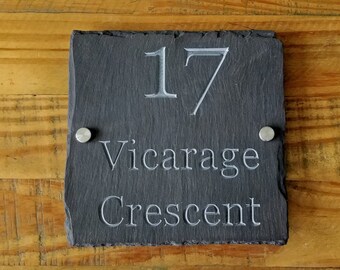 Personalised Deep Engraved Slate House Sign | Etsy UK
