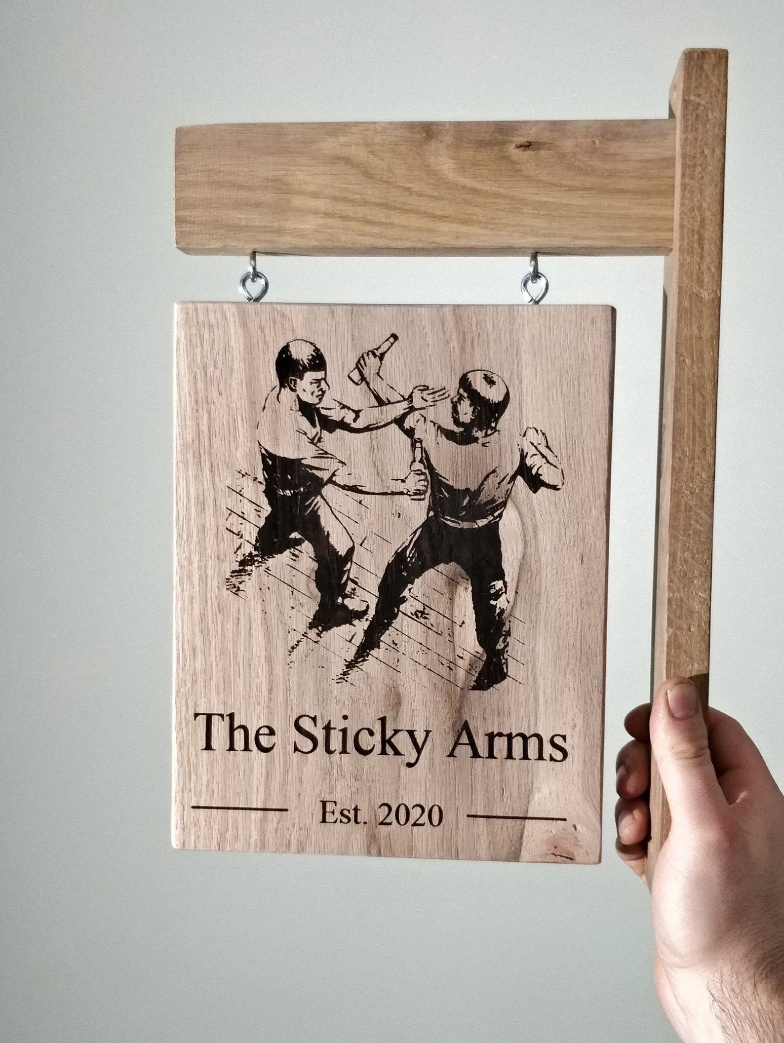 Pub Style Hanging Sign Laser Engraved on Both Sides for House | Etsy