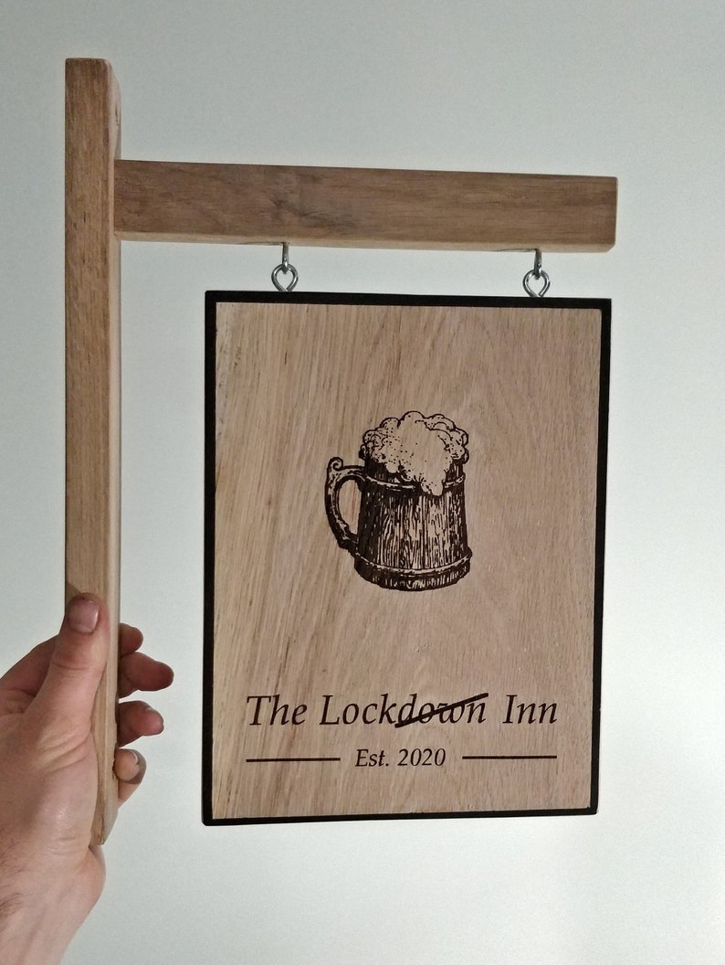 Pub Style Hanging Sign Laser Engraved on Both Sides for House | Etsy