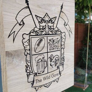 Pub Style Hanging Sign Laser Engraved on Both Sides for House, Shop or ...