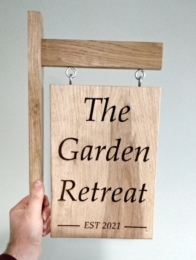 Pub Style Hanging Sign Laser Engraved on Both Sides for House | Etsy