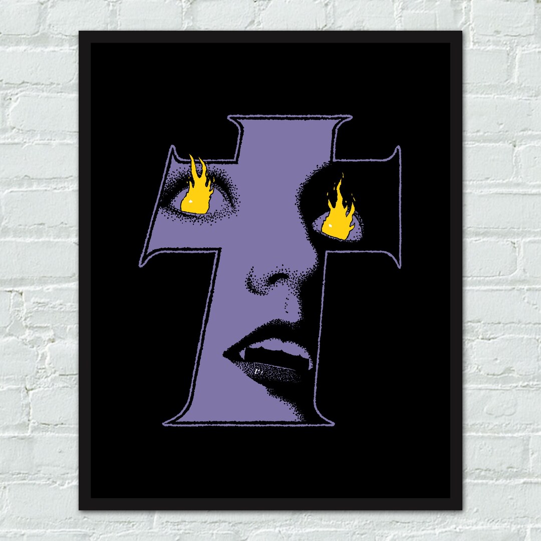Vampire Art Gothic Horror Cross Crucifix Poster Print - Etsy