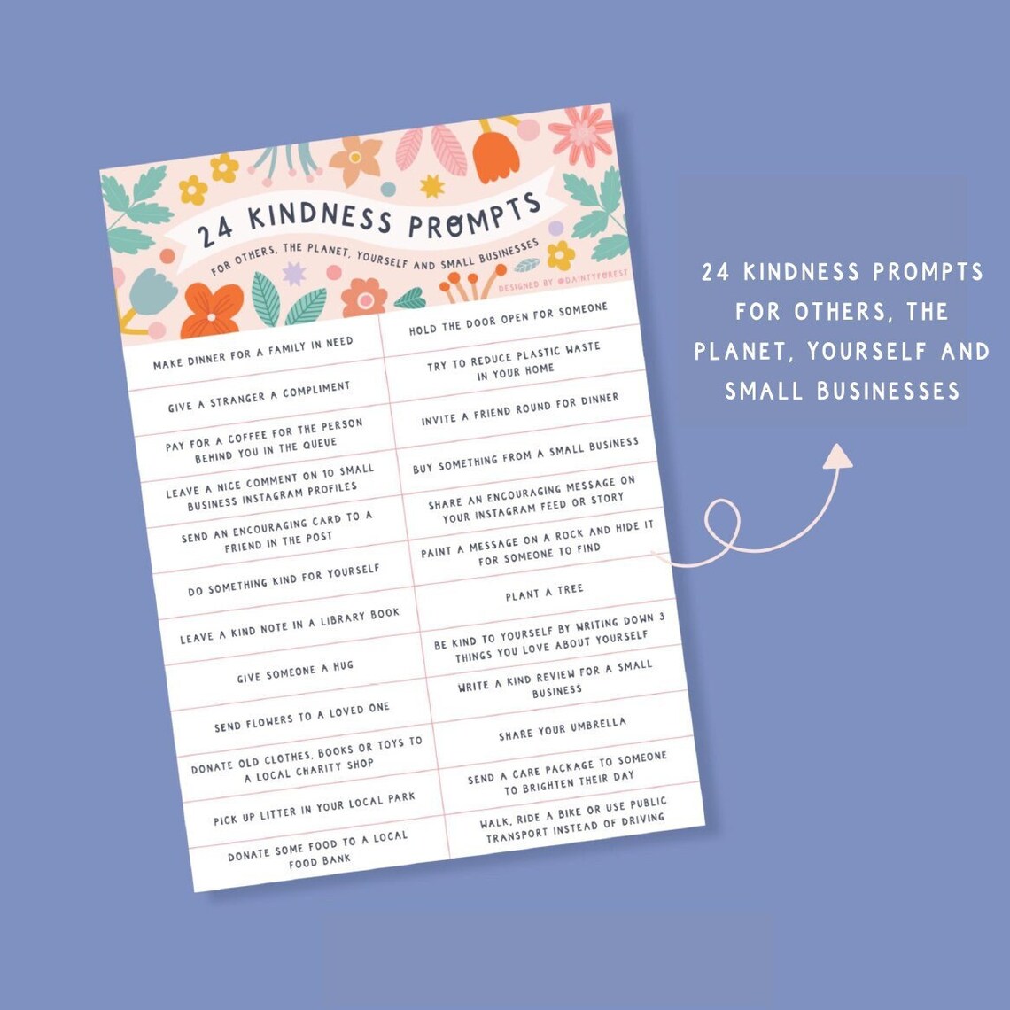Kindness Printable | DIGITAL Print | Kindness Prompts | Teacher ...