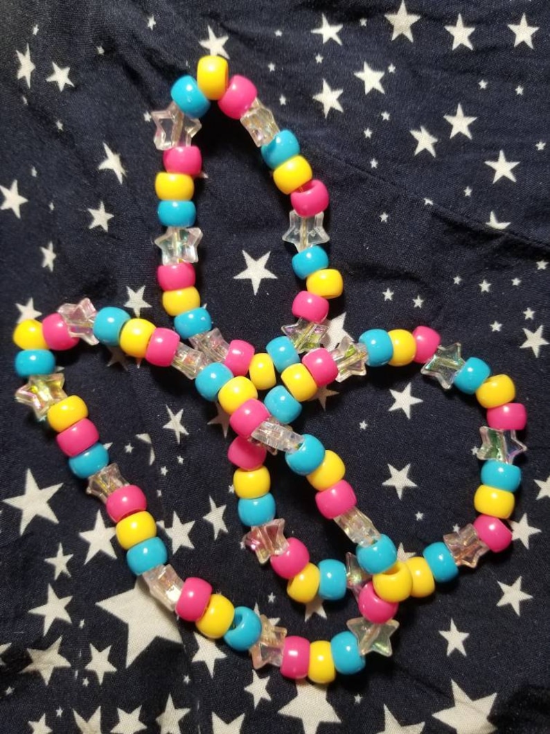 Pansexual Pride Kandi Star Border Bracelets - Etsy
