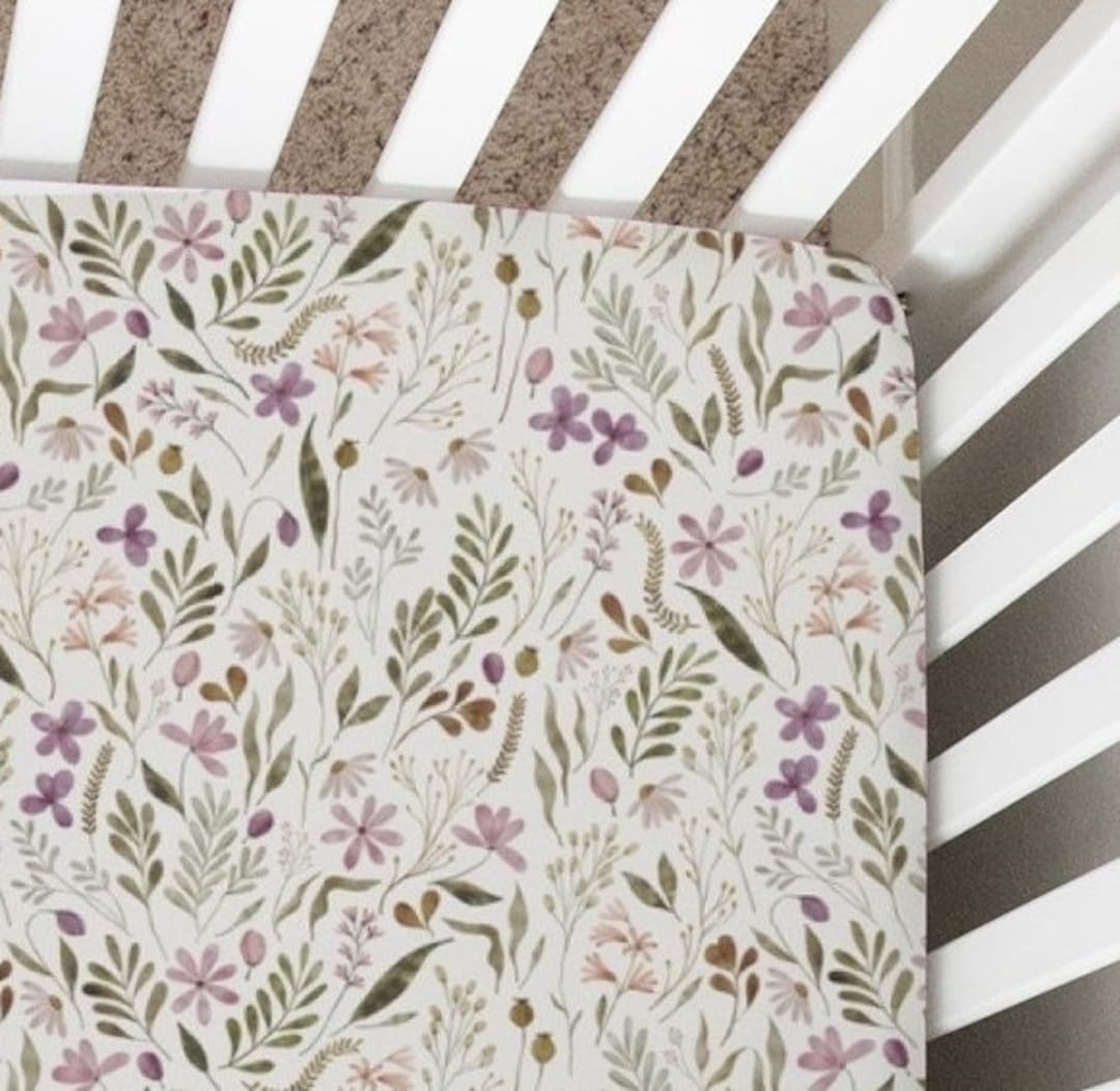 Wildflowers Floral Crib Sheet, Changing Pad Cover, Mini Crib Sheet ...