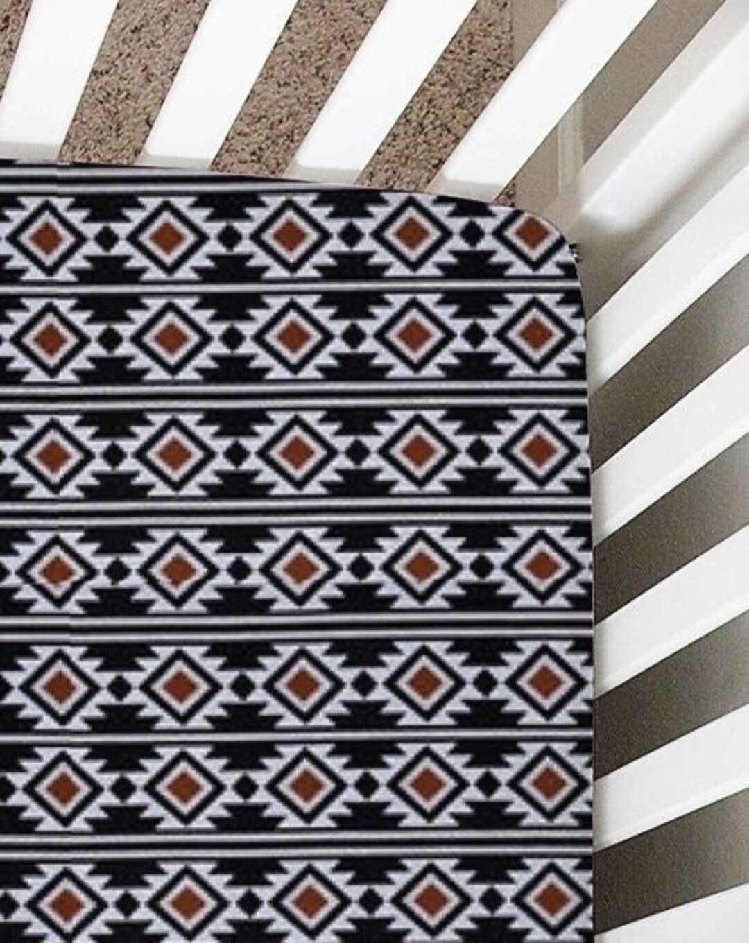 Aztec Baby Bedding, Tribal, Crib Sheet, Changing Pad Cover, Nursing ...