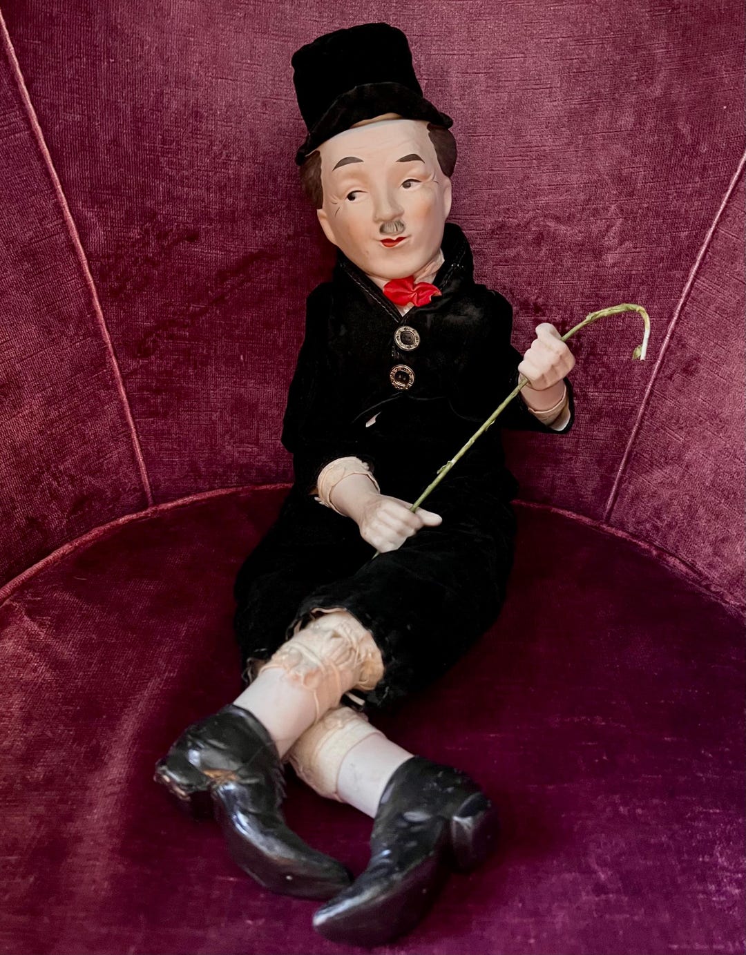 Vintage Porcelain Charlie Chaplin Doll - Etsy