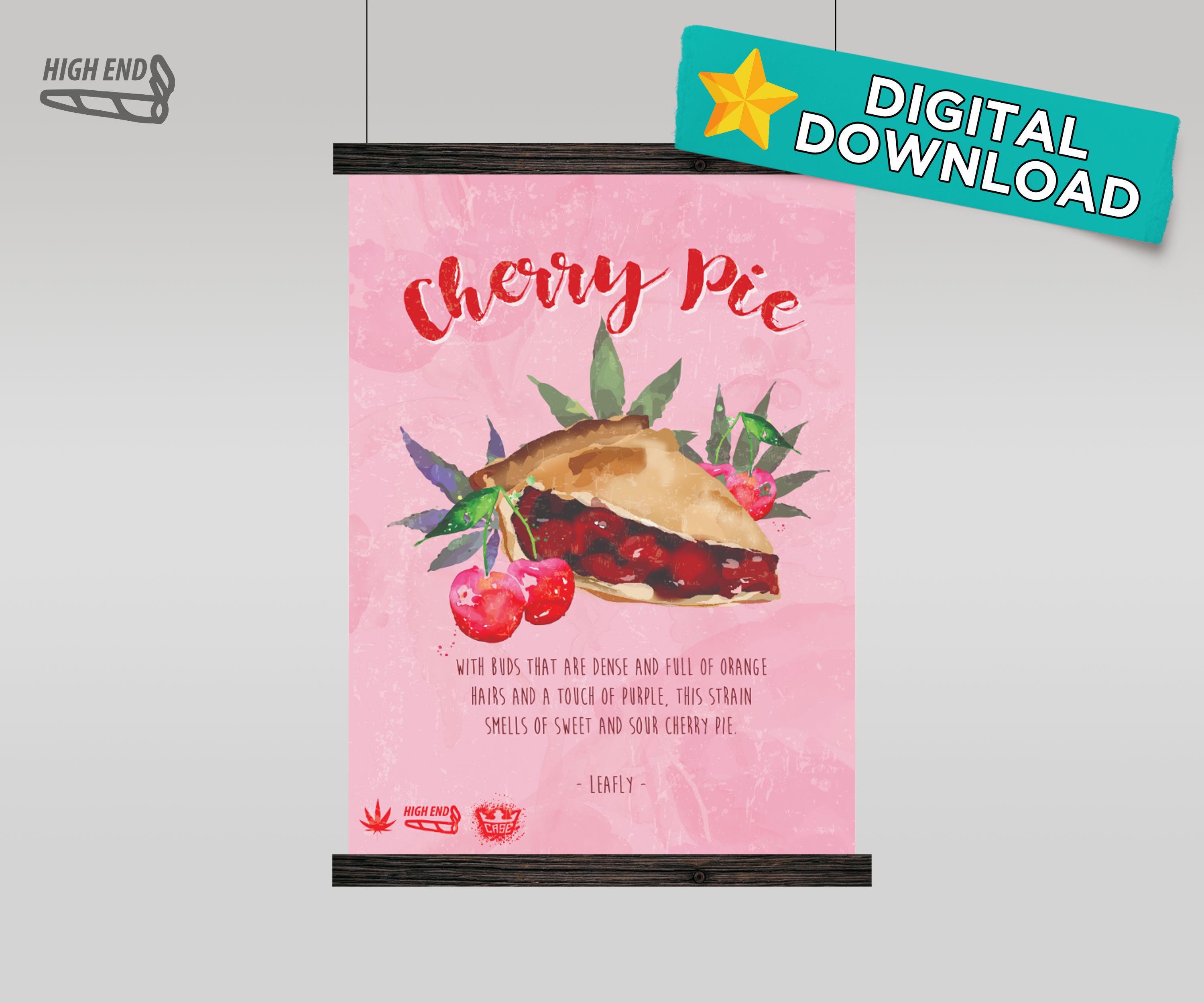 Downloadable Cherry Pie Strain Art Ready to Print Poster. Easy to Print ...