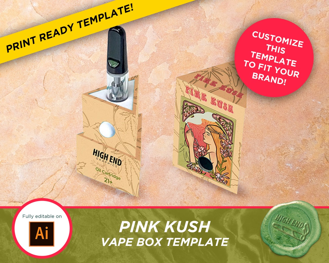 Pink Kush Pre-made Cannabis Label Template. CBD Dispensary - Etsy