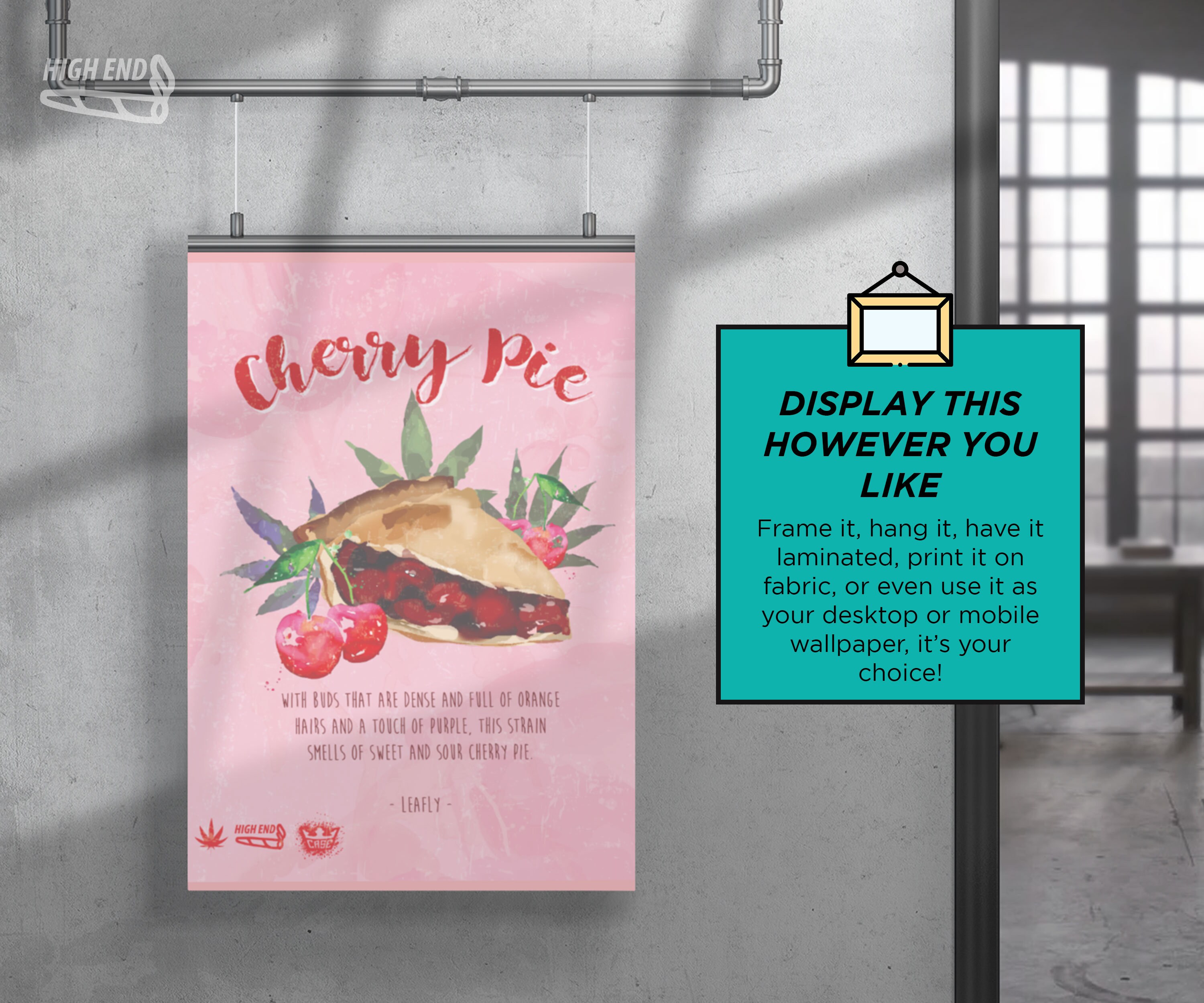 Downloadable Cherry Pie Strain Art Ready to Print Poster. Easy to Print ...