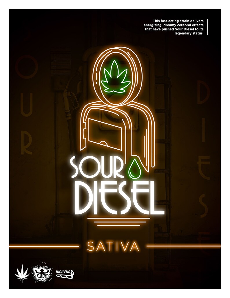 Sour Diesel Strain Art Wall Art Decor | Etsy