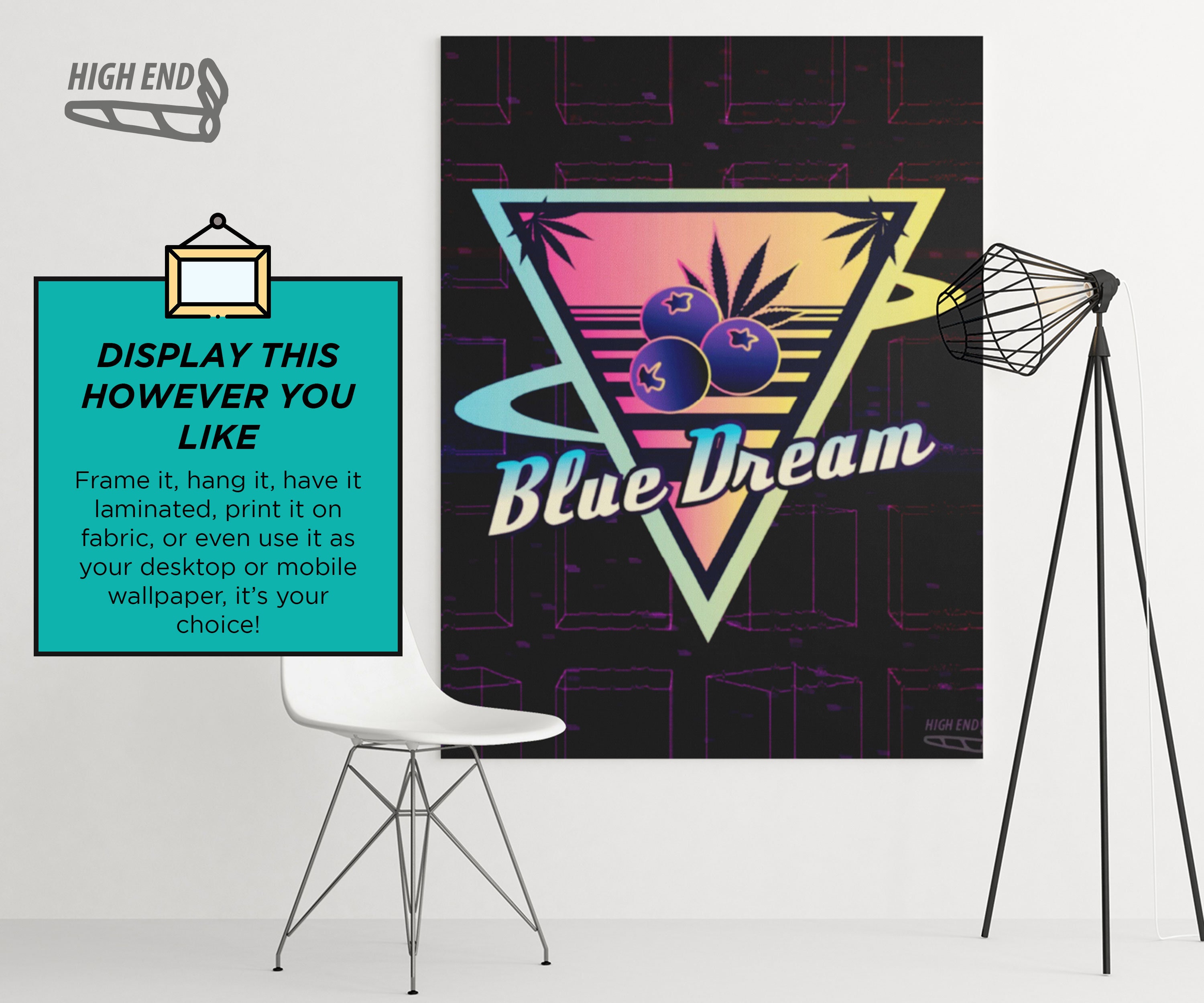 Blue Dream Blueberries, Wall Art, Sunset Canvas Road Trip, Graphic ...