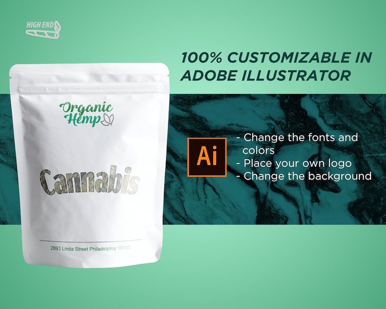 DIY White Minimalist Mylar Bag Template. Pre-made Cannabis - Etsy