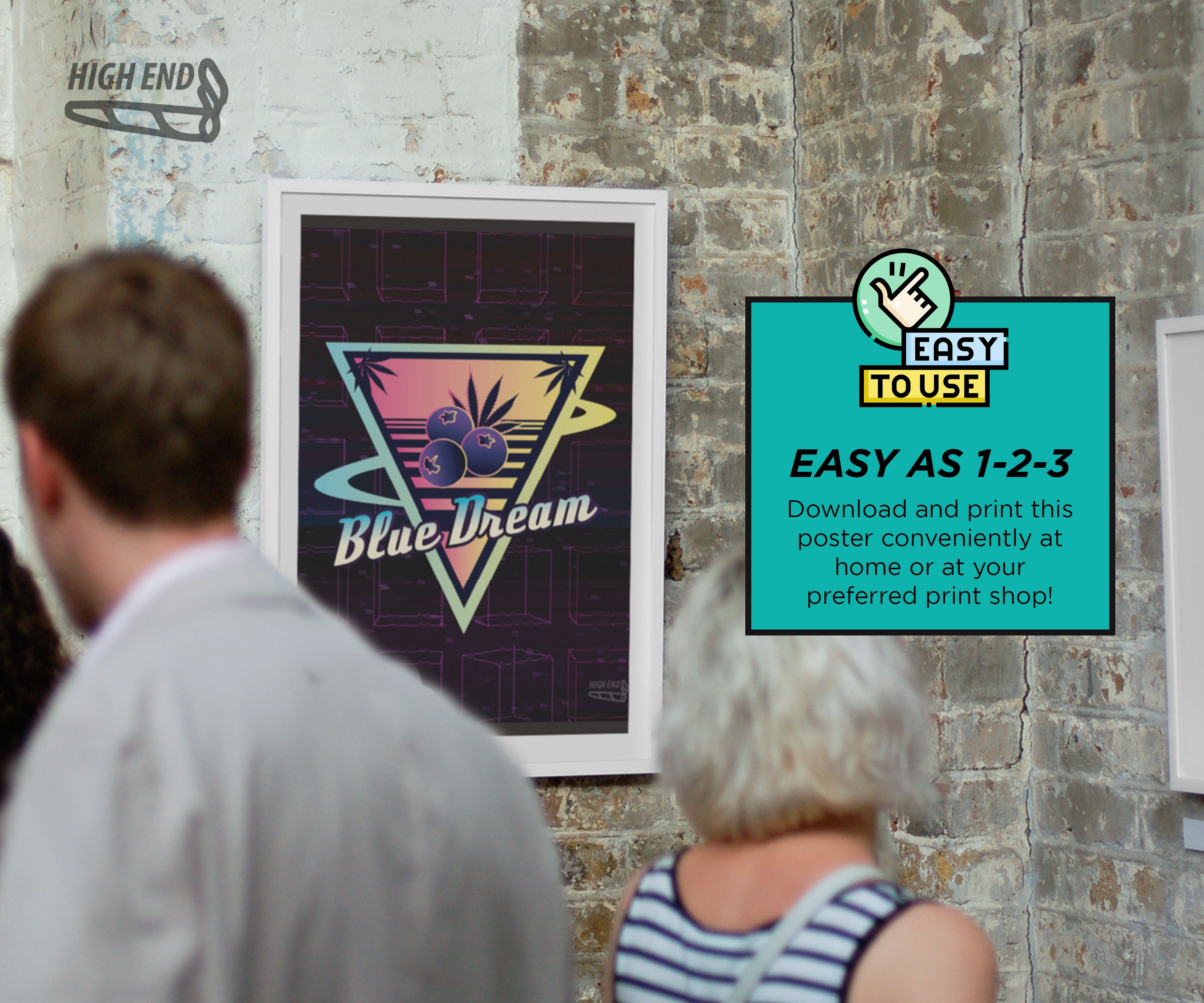 Blue Dream Blueberries, Wall Art, Sunset Canvas Road Trip, Graphic ...