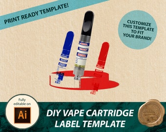 Vape Cartridge Box Template - Etsy