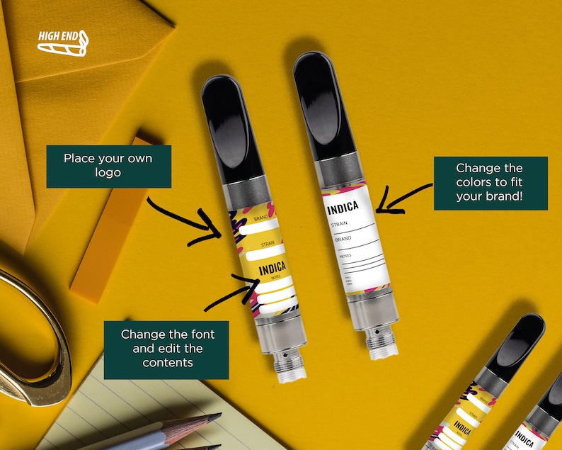 DIY CBD Delta 8 Vape Cartridge Label Version 2 Templates for - Etsy