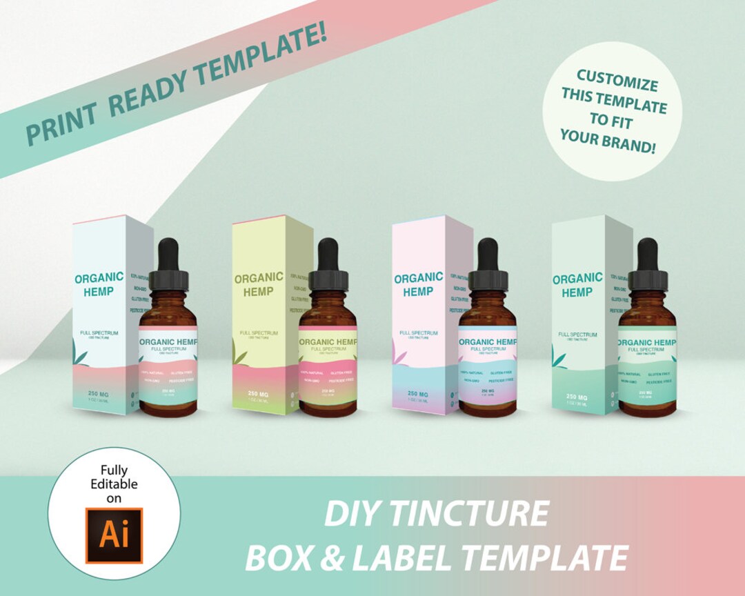 DIY Tincture Box and Label Template: Customizable AI File - Etsy