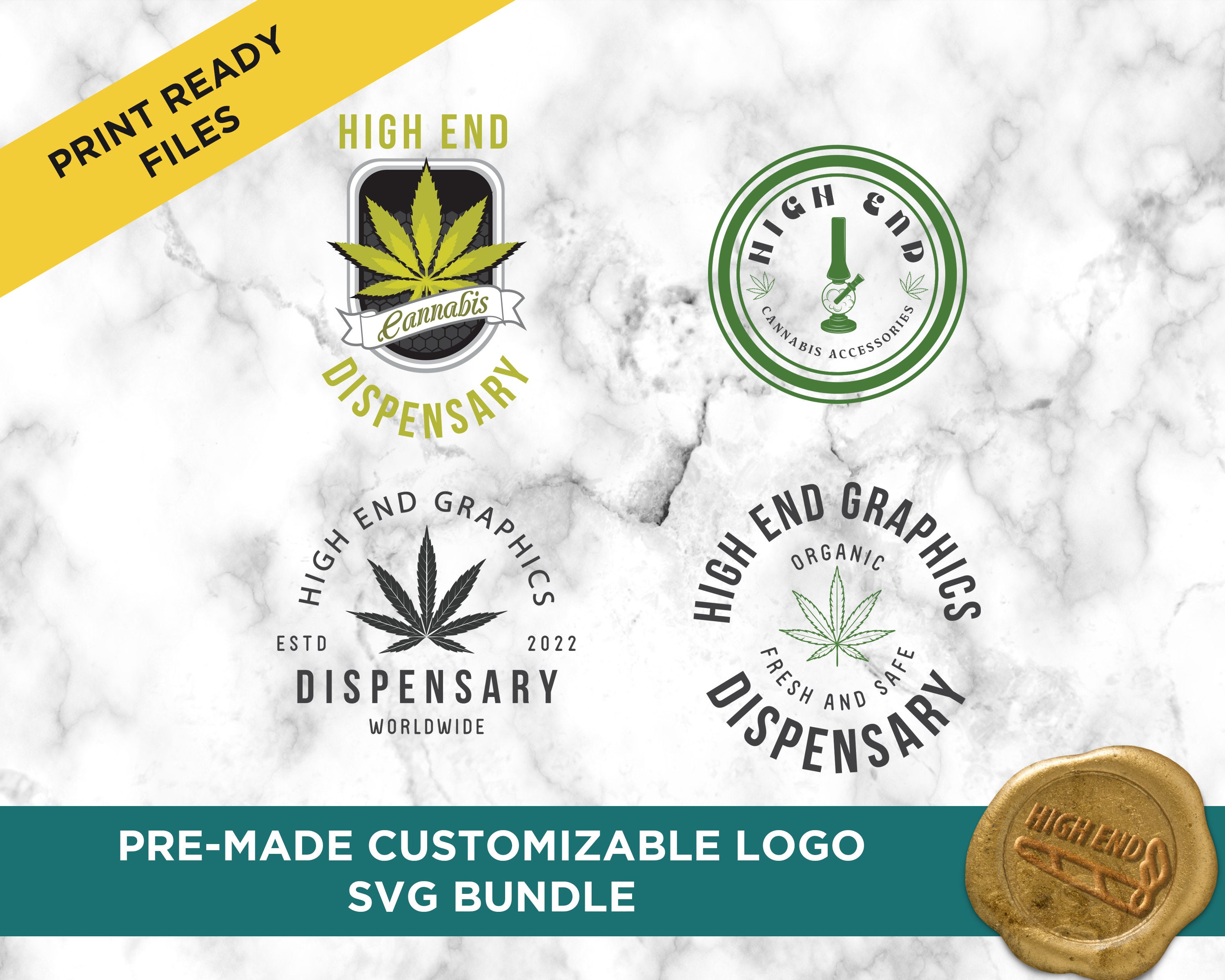 Cannabis Branding Logo, Pre-made Customizable Logo, CBD Graphic Design ...