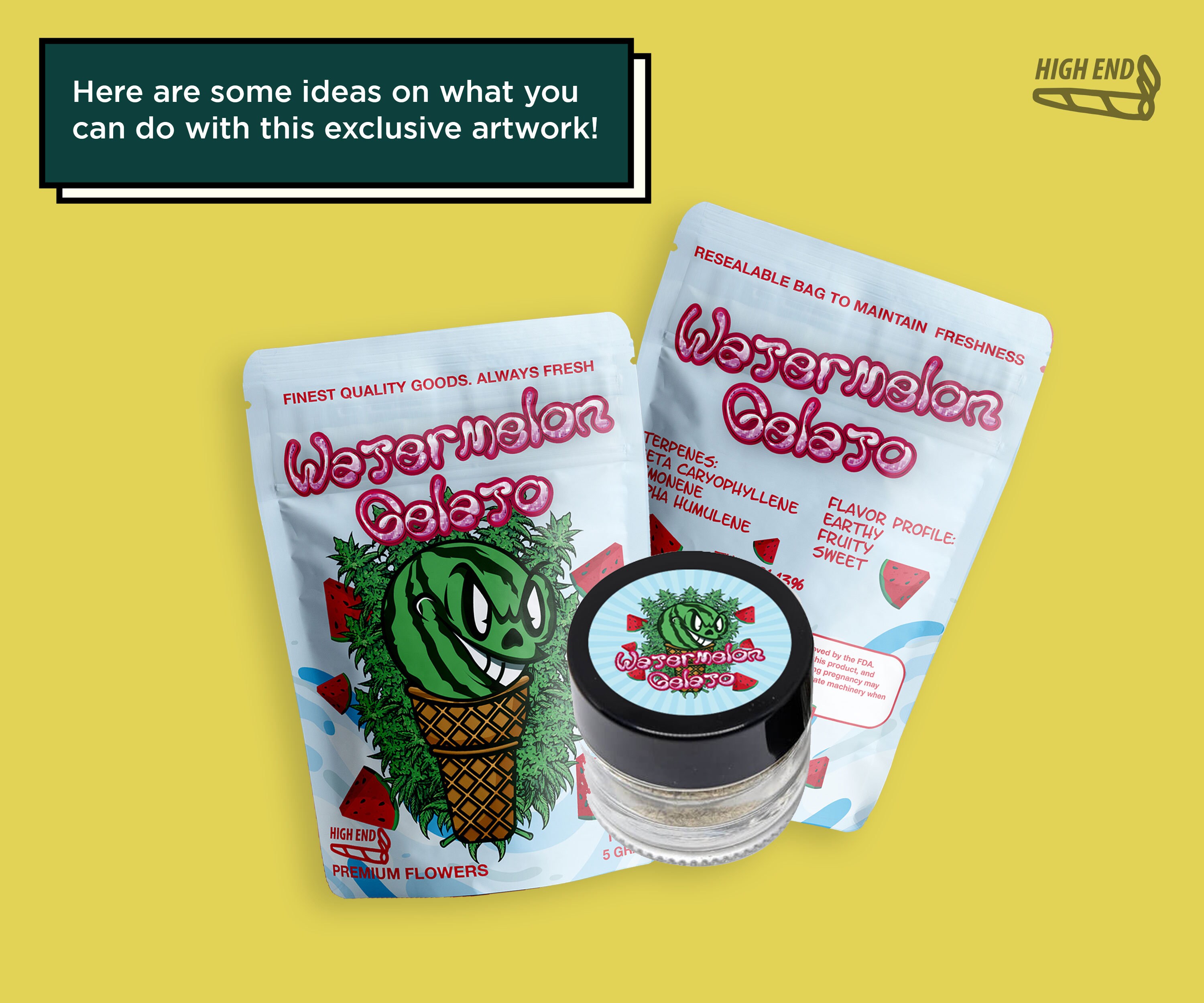 Downloadable Watermelon Gelato Pack Graphic Template. Adoble ...