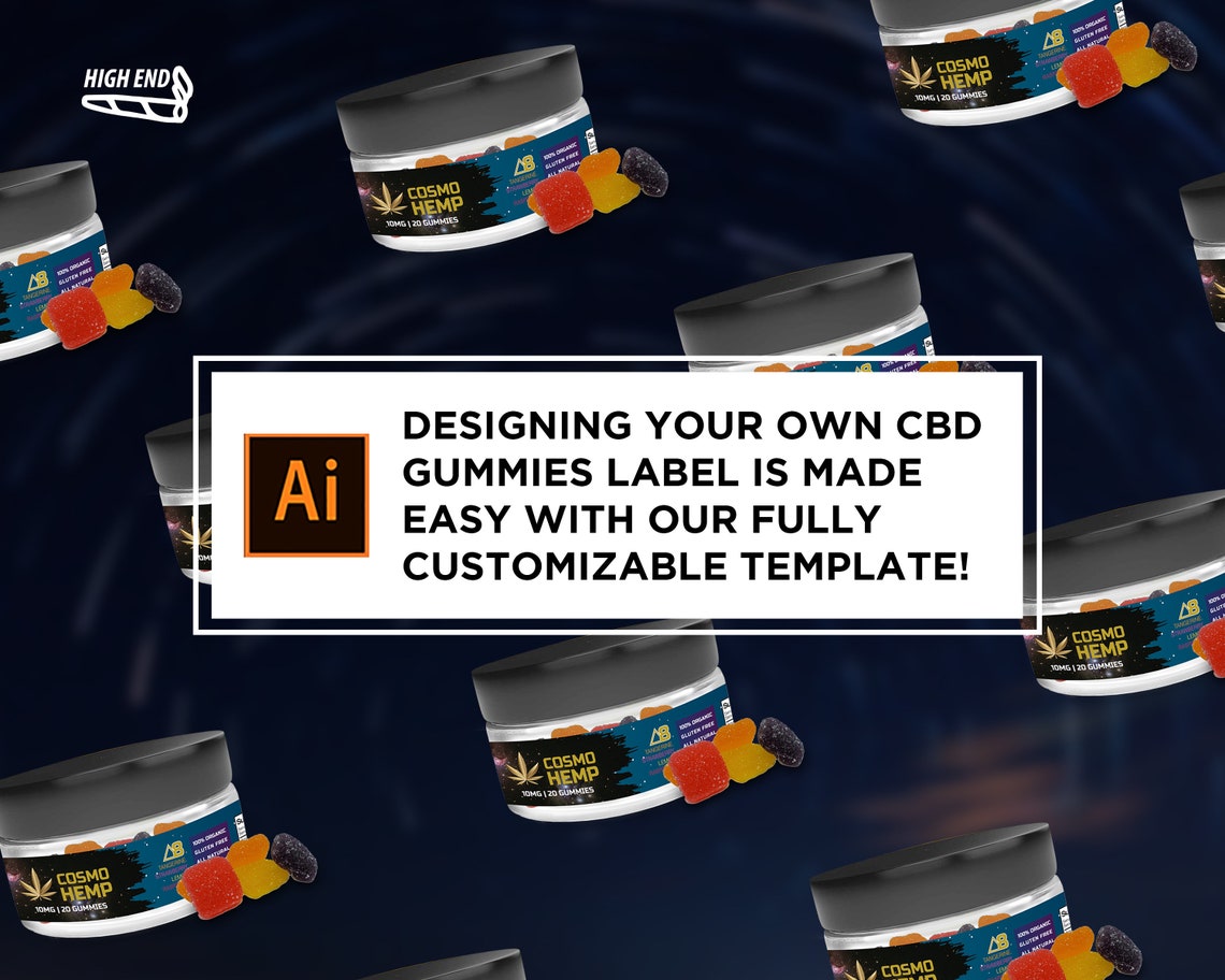 Pre-made Gummy Jar Label Template for Your Cannabis Business ...