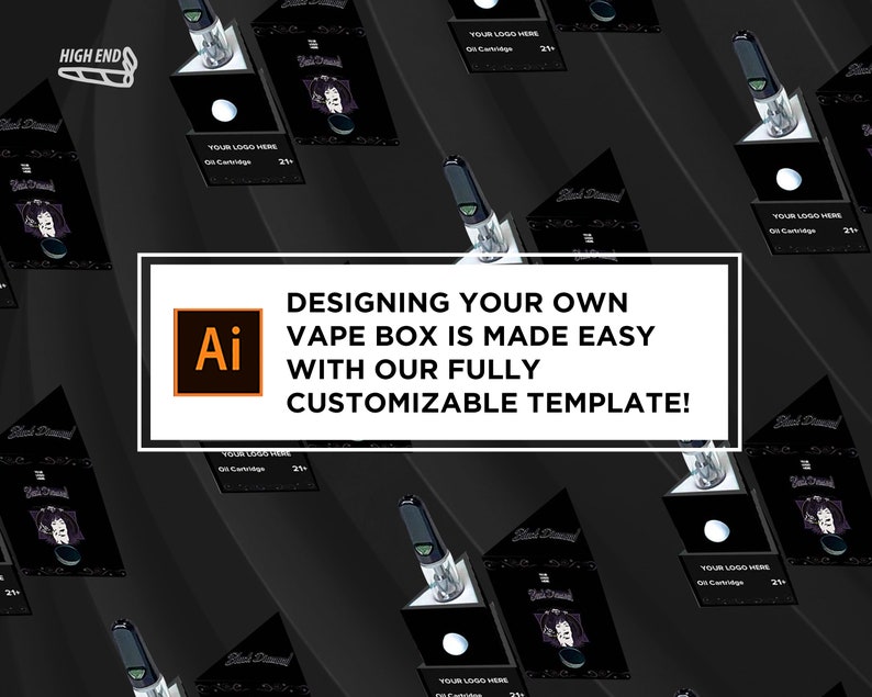 Black Diamond Vape Box Template, Cannabis Vapes, Discreet Packaging ...